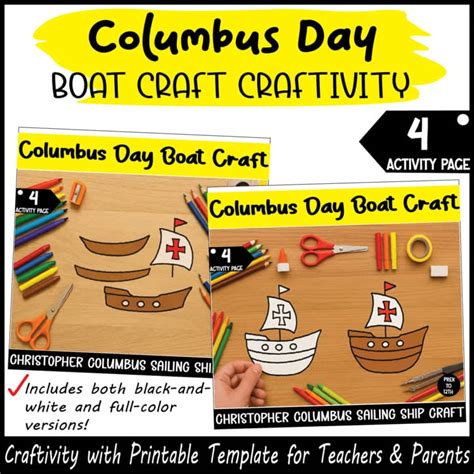 Columbus Day Boat Craft Craftivity Printable Template For Teachers