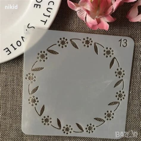 8 вида венец стенсил шаблон за спрей торта украса кекс декорацияспрей за Scrapbooking в Други в
