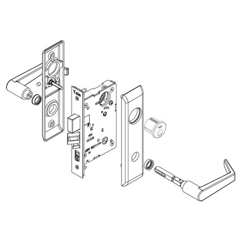 Yale 8807fl Mortise Lever Lockset W Escutcheon Entry F04