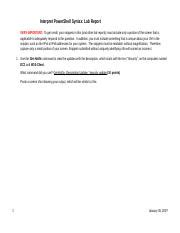 Bacott CIS321 Interpret PowerShell Syntax Report Docx Interpret