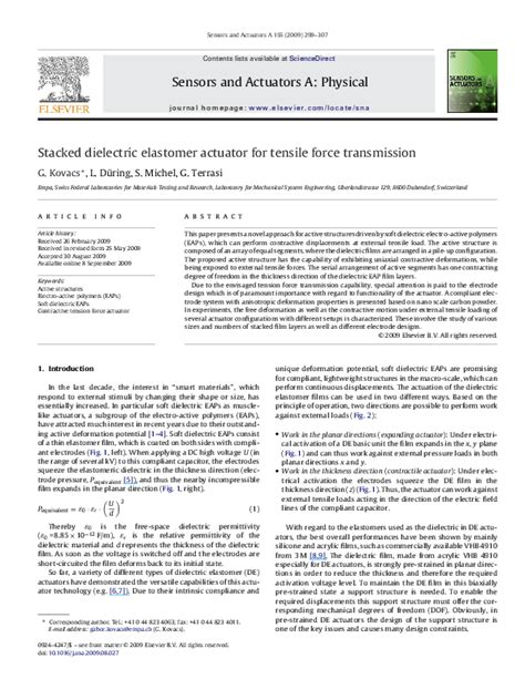 Pdf Stacked Dielectric Elastomer Actuator For Tensile Force Transmission
