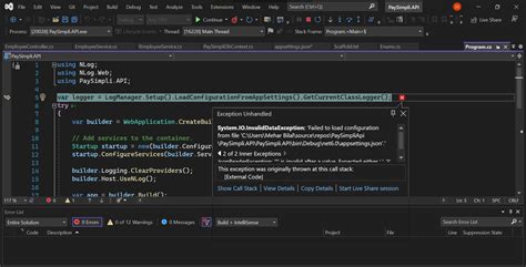 Failed To Load Configuration From File Net Core In C Error Stuff