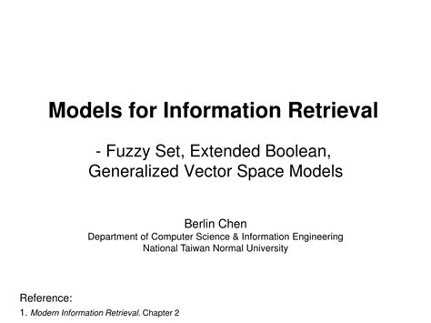 ppt models for information retrieval fuzzy set extended boolean generalized vector space