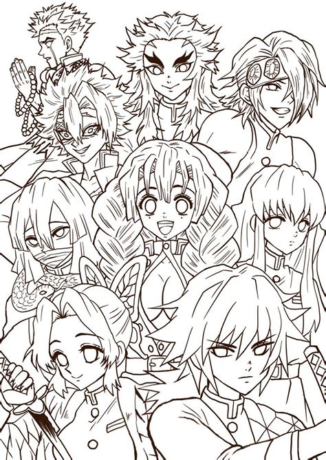 「鬼滅の刃 塗り絵 公式 柱3人組」の検索結果 Artofit