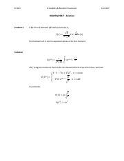 EE HW Solutions Fall Pdf EE Probability Random Processes I Fall