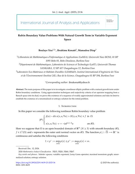 Pdf Robin Boundary Value Problems With Natural Growth Term In