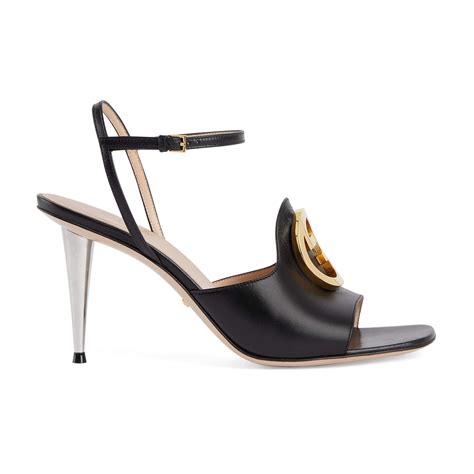 Gucci Blondie Heeled Sandal In Black Lyst