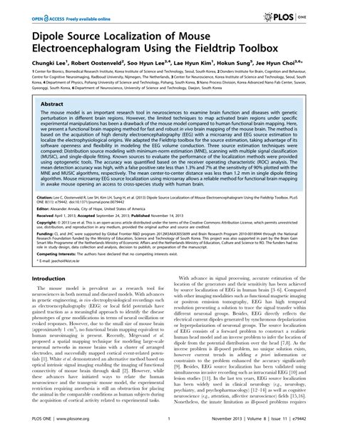 pdf dipole source localization of mouse electroencephalogram using