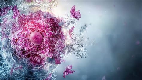 Dynamic Cellular Process Illustrating Cancer Cell Interaction In Laboratory Environment