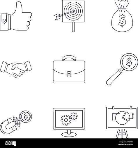 Advertising Icons Set Outline Style Stock Vector Image And Art Alamy