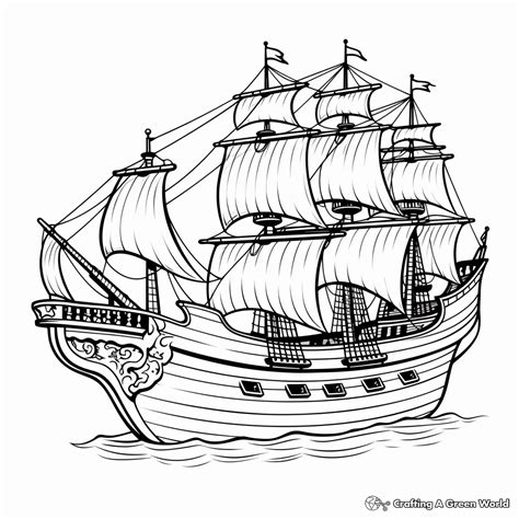 Pirate Ship Coloring Pages