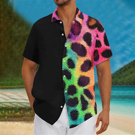 Bzhegqhd Mens Casual Shirt Short Sleeve Vintage Bowling Shirt Cuba