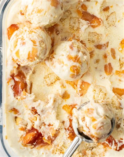 Peach Cobbler Ice Cream Easy No Churn Sugar Salt Magic