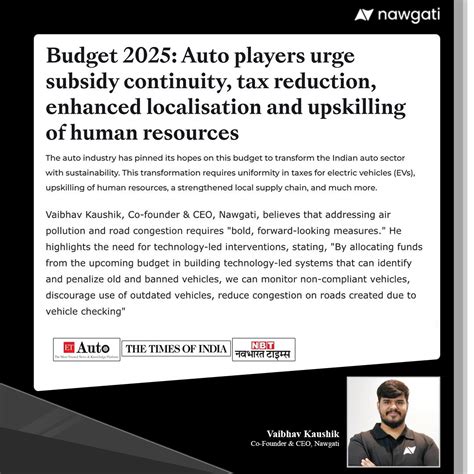 Vaibhav Kaushik On Linkedin Budgetexpectations Budget2025 Cleanmobility Sustainability