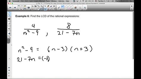7 4 Finding The Least Common Denominator And Forming Equivalent