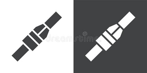 Safety Seatbelt Icon Flat Set In Black And White Color Stock Vector Illustration Of Danger