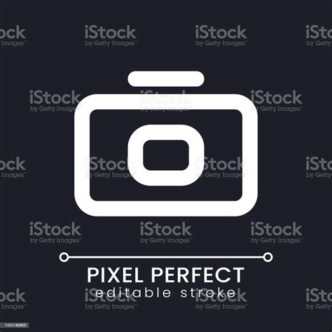 어두운 테마를위한 카메라 픽셀 완벽한 흰색 선형 Ui 아이콘 개념에 대한 스톡 벡터 아트 및 기타 이미지 개념 검은색 그래픽 사용자 인터페이스 Istock