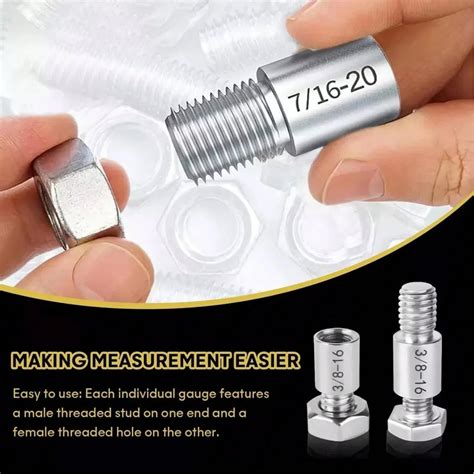 44 Pezzi Set Calibro Filetti Dadi E Bulloni Standard Metrico E Imperiale Calibro Filettatura A