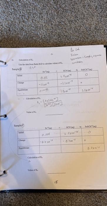 Solved Help To Solve The Calculation For Kc On Sample B And