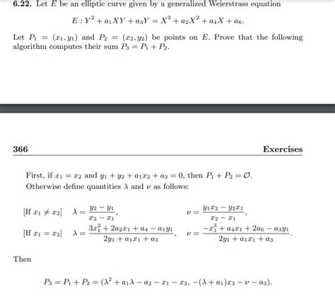 Let E Be An Elliptic Curve Given By A Chegg