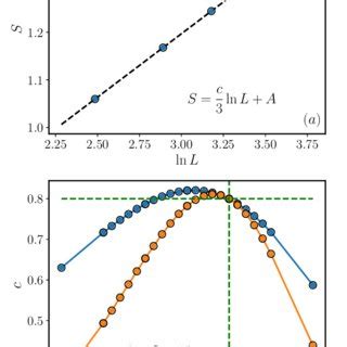 A Finite Size Scaling Of The Entanglement Entropy Of A Half Download Scientific Diagram