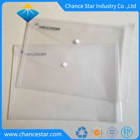 Custom A4 Size Plastic Pp Clear File Button Folder China Plastic Button Folder And Plastic