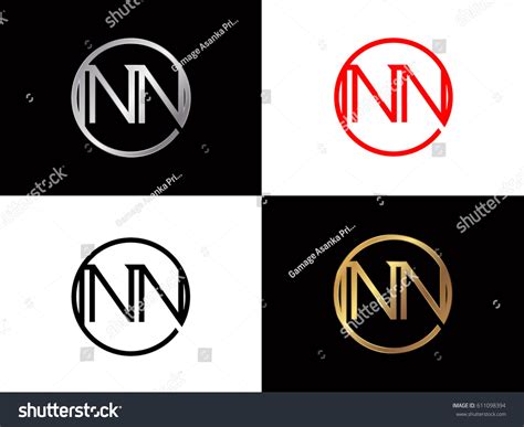 Nn Text Logo Stock Vector Royalty Free 611098394 Shutterstock