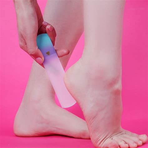 Foot File Glass Foot File In Aqua Violet Bona Fide Beauty