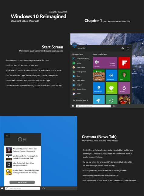 Windows Reimagined Start And Cortana By Bannax On Deviantart