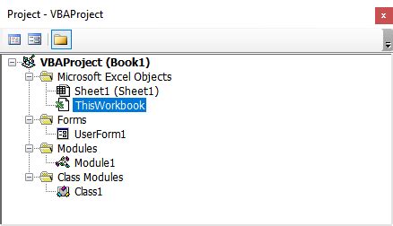 Project Explorer ExcelBaby