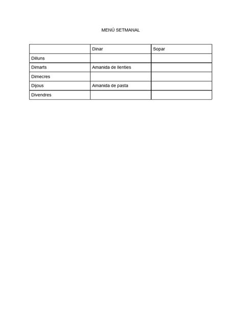 Menú Semanal Pdf