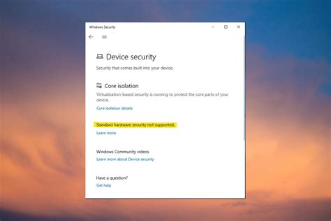 Standard Hardware Security Not Supported Error Fix
