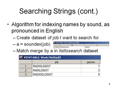 keys and searching strings