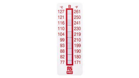 Rs Pro Non Reversible Temperature Sensitive Label 77°c To 127°c 10 Levels Rs