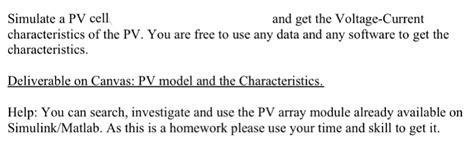 Solved Simulate A Pv Cell And Get The Voltage Current