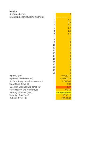 Fluid Excel Calculations Pdf Heat Transfer Fluid Dynamics
