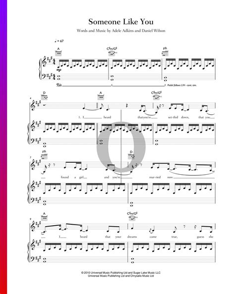 Piano Notes For Someone Like You