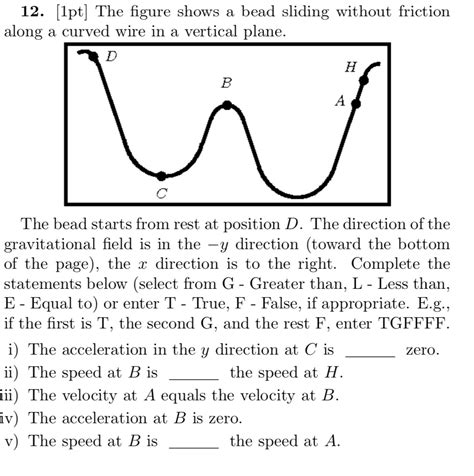 Solved The Figure Shows A Bead Sliding Without Friction Along A Curved Wire In A Vertical Plane