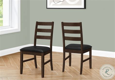 1332 Black Ladder Back Dining Chair Set Of 2 From Monarch Coleman