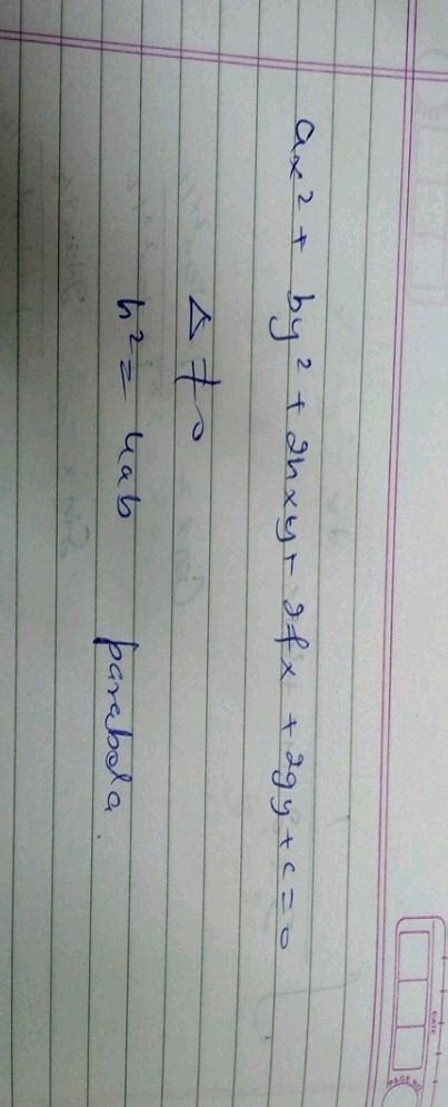 The Eccentricity Of The Conic Represented By The Parametric Equation