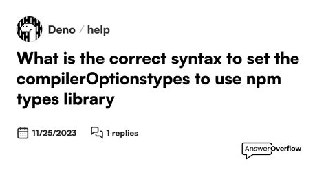 What Is The Correct Syntax To Set The `compileroptionstypes` To Use