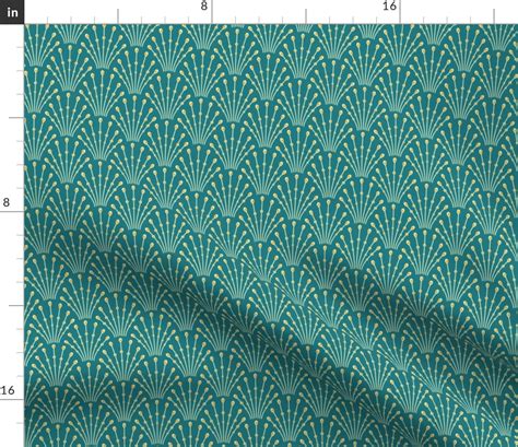 Art Deco Beads Peacock Fabric Spoonflower