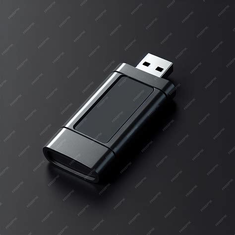 Premium Photo Black 3d Usb Flash Drive Pk Mockup Pendrive Isolated On White Technology Data