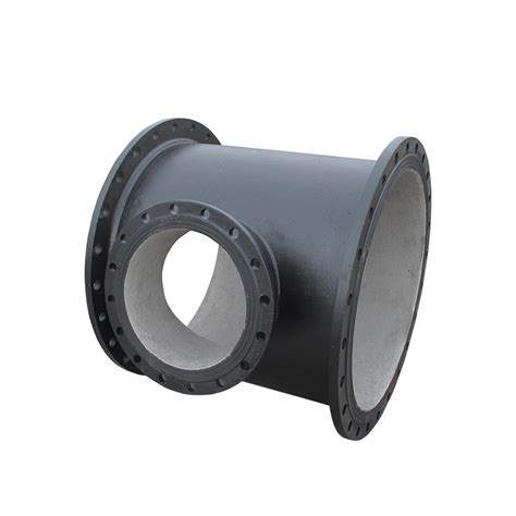 En598 Black Bitumen Dci Ductile Iron All Flanged Lever Invert Tee Class K14 All Flanged Tee