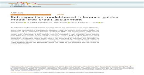 Pdf Retrospective Model Based Inference Guides Model Free Dokumen Tips