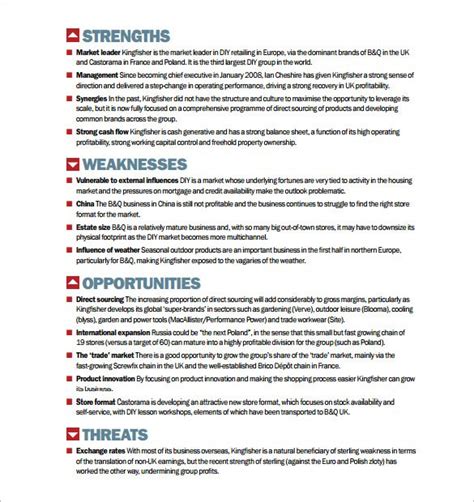 45 Swot Analysis Template Word Excel Pdf Ppt