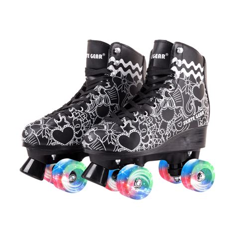 Skate Gear Retro Quad Roller Skates With Led Wheels Holiday T