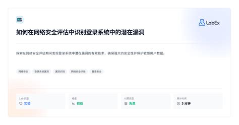 如何在网络安全评估中识别登录系统中的潜在漏洞 Labex
