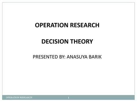 Decision Theory With Example Pptx
