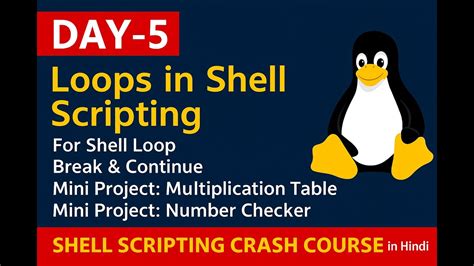 Day 5 Loops In Shell Scripting In Hindi 🔥 For While Until Break